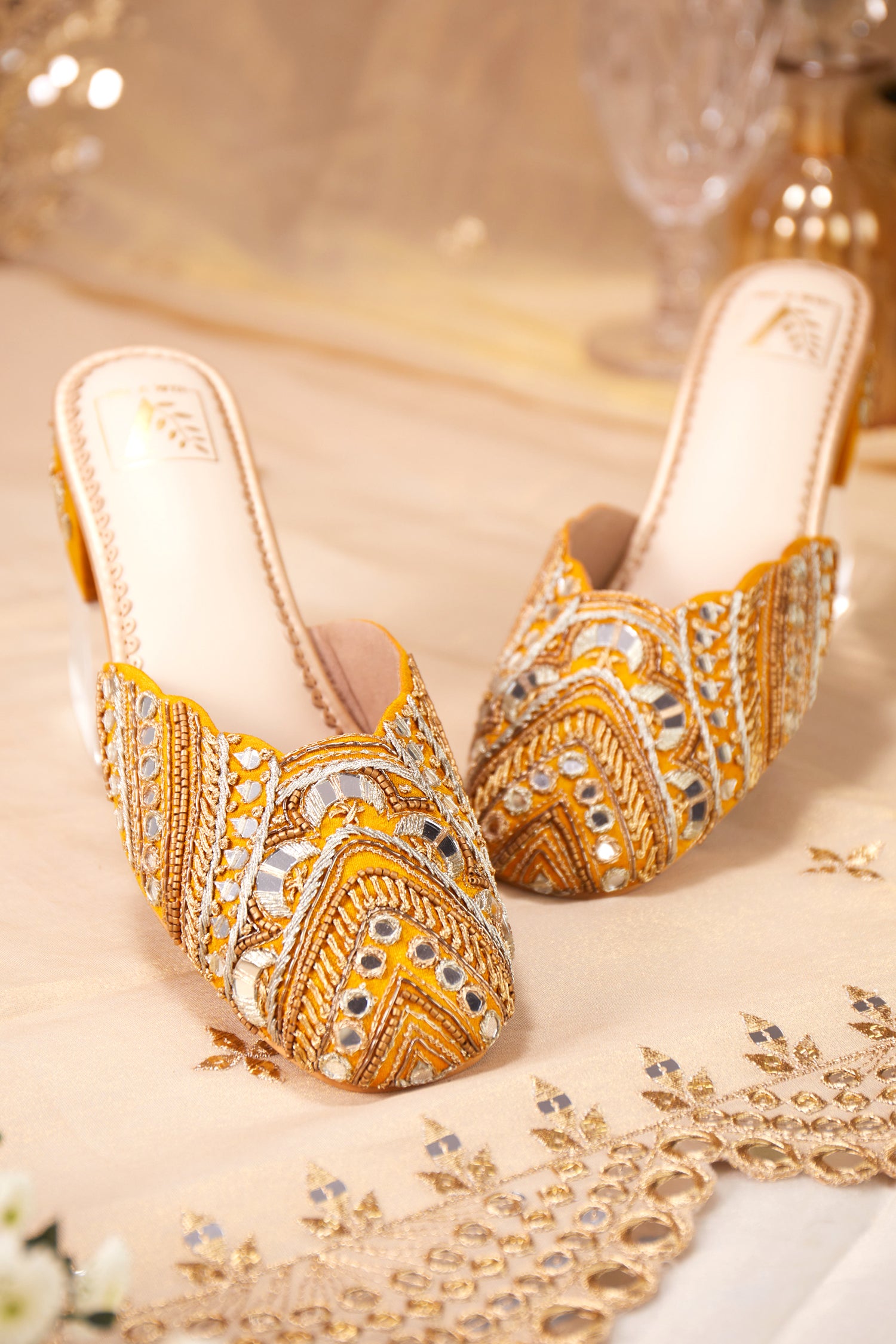 Mahira Yellow Mule Heels – House Of Vian