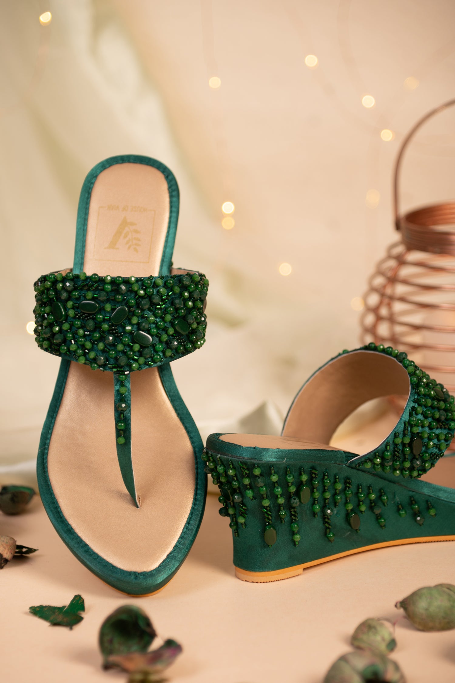Samara Green Wedges – House Of Vian